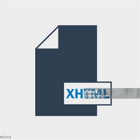 Vetores De Ícone De Formato De Arquivo Hypertext Markup Language Extensível Em Fundo Cinza E