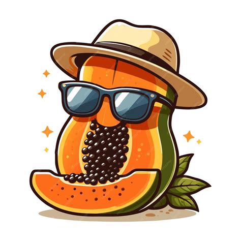 Papaya Cartoon Character Clipart Vector Premium Ai Generated Vector