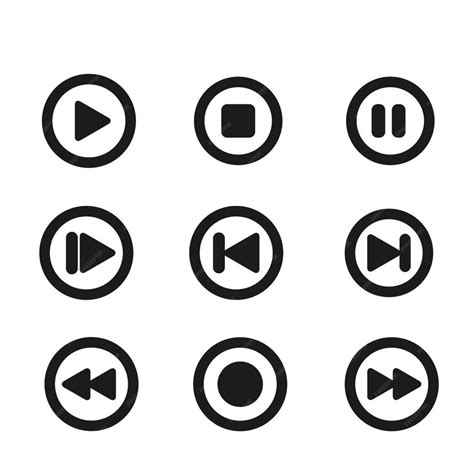 Premium Vector Multimedia Navigation Buttons On A White Background