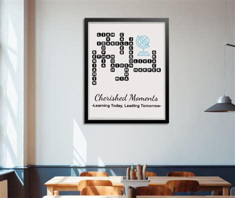 Custom Classmates Crossword Puzzle Poster Personalized Digital Art Etsy