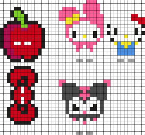 Hello Kitty Standees Perler Bead Pattern Bead Sprites Characters