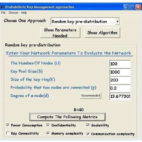 Random Key Pre Distribution And Its Parameters Download Scientific