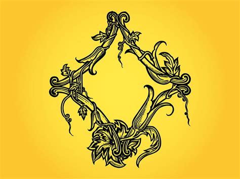 กราฟิกกรอบดอกไม้โบราณ Ai Uidownload