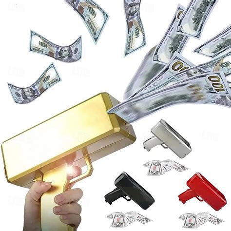 Shoot Money Gun Toy Funny Party Game Banknote Shoot Pistol Paper Money