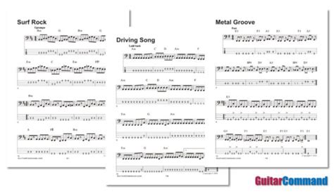 Bass Tabs Book Sample Pages Songs Guitar Command