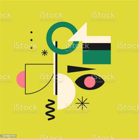 다양한 모양의 현대 기하학적 구성 디자인에 대한 일러스트레이션 추세 차트의 추상적 배경입니다 0명에 대한 스톡 벡터 아트 및