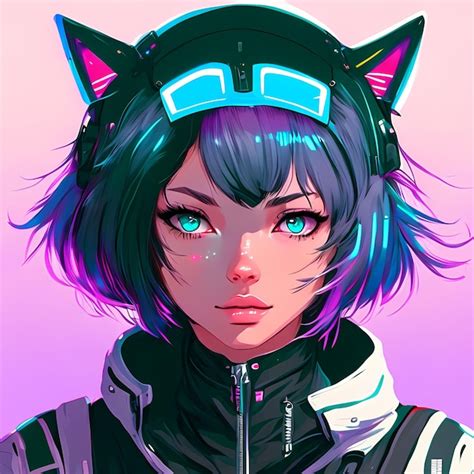 Premium Photo Futuristic Anime Girl Wallpaper