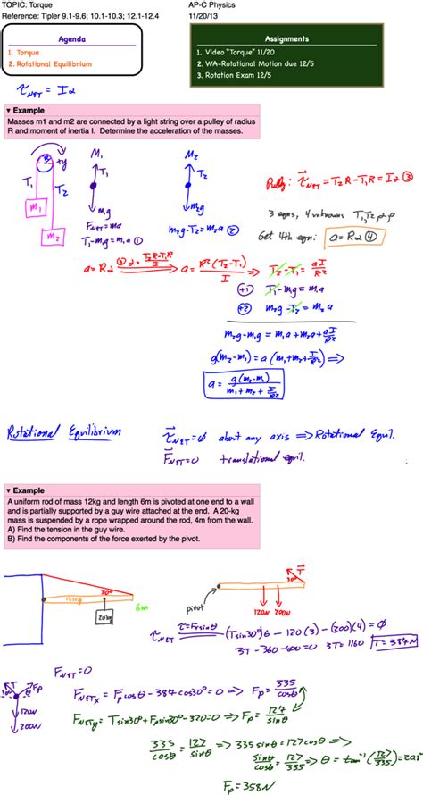 Torque And Rotational Equilibrium AP Physics C