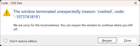 Oss Crashes On Load Under Debugger · Issue 189970 · Microsoftvscode
