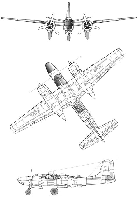 Douglas A 26 Invader Blueprint Download Free Blueprint For 3d