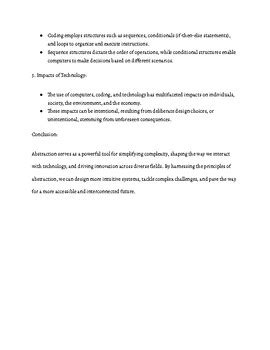 Alberta Grade 6 Science Computer Science Abstraction Simplifying