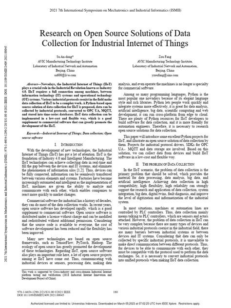 Researchonopensourcesolutionsofdatacollectionforindustrial