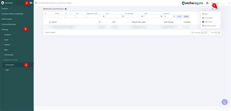 how to access the network connector tests report pam core segura