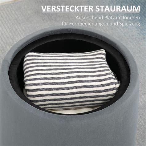2 In 1 Ottomane Sitzhocker Runde Polsterhocker Fussbank Inklusive