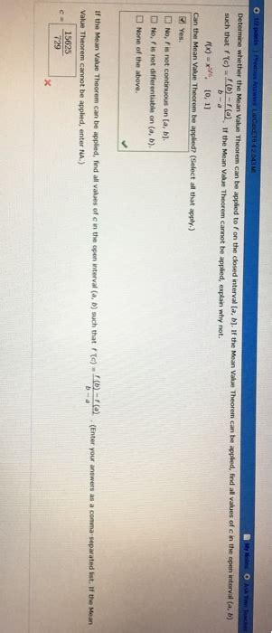 Solved Determine Whether The Mean Value Theorem Can Be Chegg