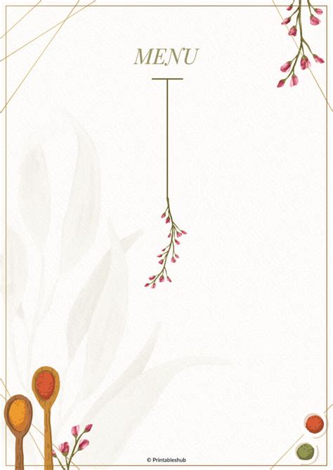 Free Printable Blank Restaurant Menu Template PDF Included