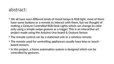 Handgesture Leds Control By Mems Sensor And Arduino Uno Pptx