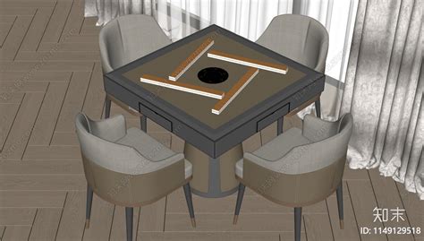棋牌桌su模型下载【id1149129518】知末su模型网