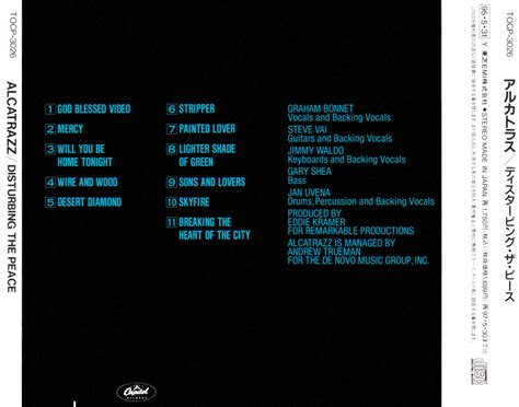 Carátula Trasera de Alcatrazz Disturbing The Peace Portada