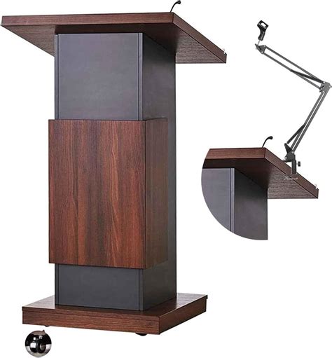 Npeeson Portable Lectern Stand With Locking Wheels And India Ubuy