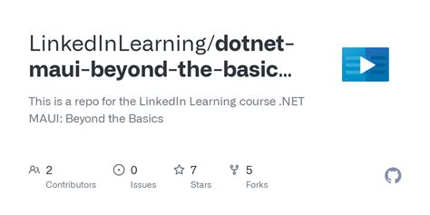 Github Linkedinlearning Dotnet Maui Beyond The Basics This