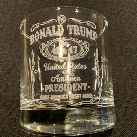 Donald Trump Presidency Design Laser Engraved Whiskey Glass Maga