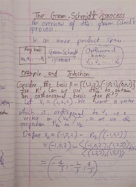 the gram schimdt process the graanm schmidt process overvl pocess hry boi copsider