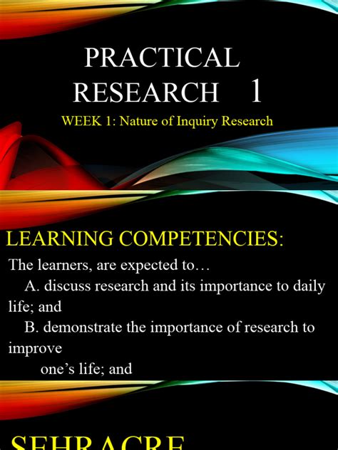 Lesson 1and2 Pr 1 Pdf Knowledge Inquiry