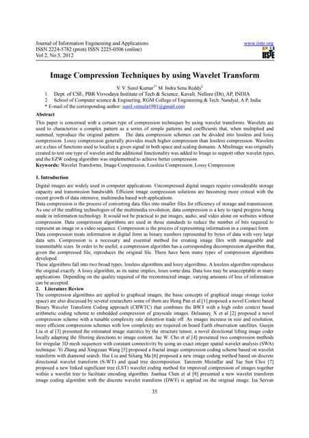 image compression techniques by using wavelet transform pdf
