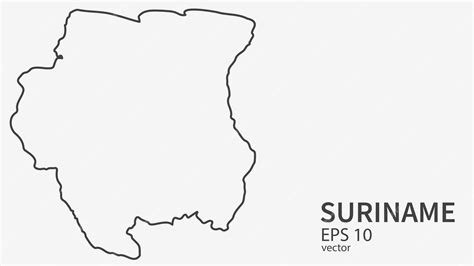 Premium Vector Vector Line Map Of Suriname Vector Design Isolated On White Background