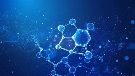 Abstract Blue Molecular Structure Premium Ai Generated Image
