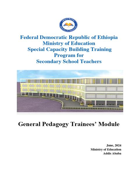 Special Capacity Building Training General Pedagogy Trainees Module