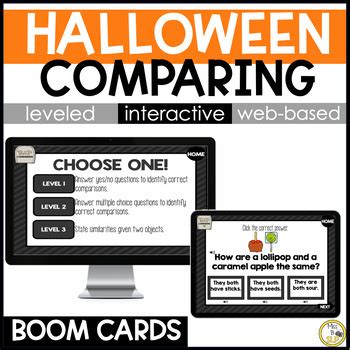 Halloween Comparing Vocabulary Skill Builder Digital Boom Cards