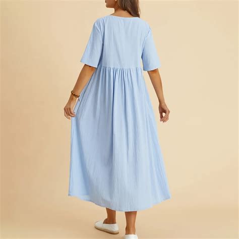 Short Wrap Dress Casual Fall Dresses For Women Loose Cotton And Linen