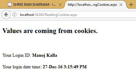 Overview Of Cookies In ASP NET