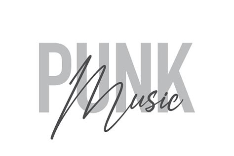 회색 색상의 톤에 말하는 펑크 음악의 현대 간단하고 최소한의 타이포그래피 디자인 시원하고 도시적이며 트렌디하고 장난기 넘치는 그래픽 벡터 아트 개념에 대한 스톡 벡터 아트