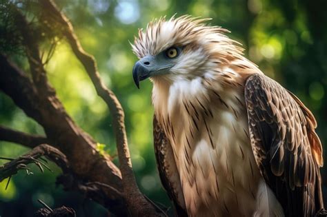 Premium Ai Image A Philippine Eagle Perching On A Branch In Its