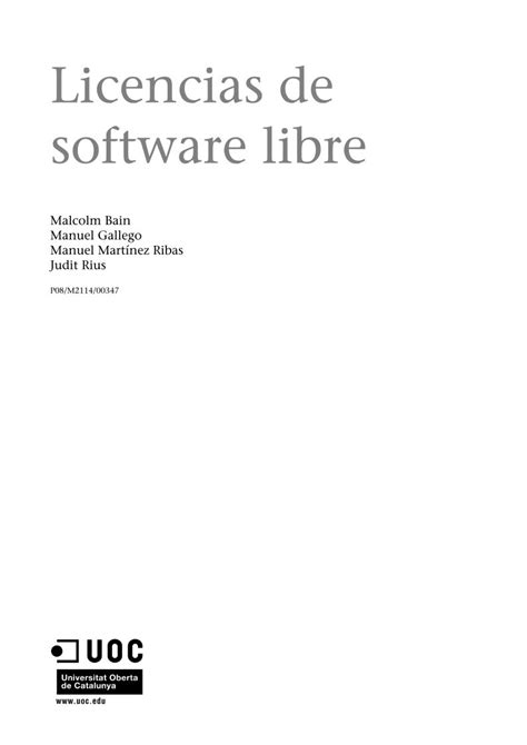 Pdf De Programación Licencias De Software Libre
