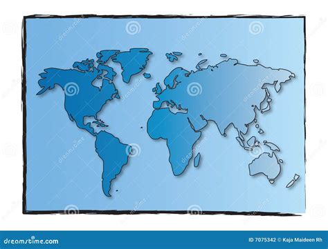 Framed World Map Stock Illustration Illustration Of Gradient 7075342