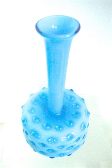 Empoli Blue Hobnail Vase In Cased Glass 1950s For Sale At 1stdibs