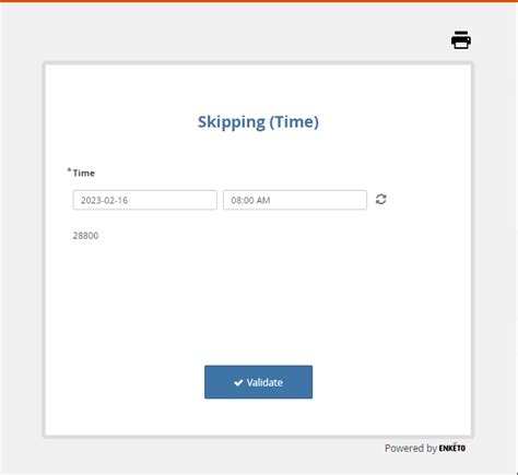 use of time question answer in skip logic form building kobotoolbox