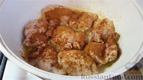 Рецепт Тушеные куриные бедрышки на