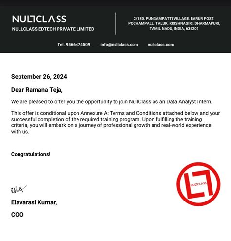 Ramana Teja On Linkedin Dataanalysis Internship Nullclass