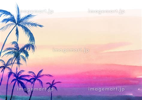 ヤシの木 背景 水彩 イラスト 133860715 イメージマート