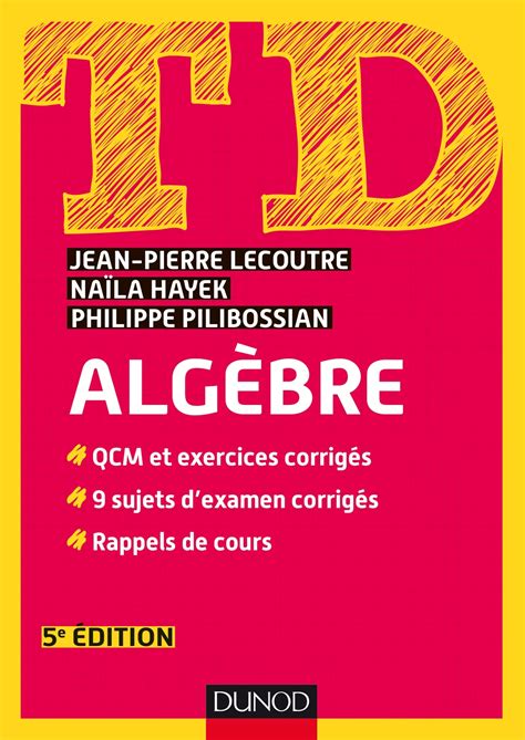 TD Algèbre Livre et ebook Statistique Probabilités Mathématiques de