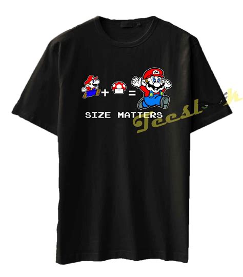 Mario Bros Size Matters Tee Shirt Unisex Cheap And Comfort Mario Bros