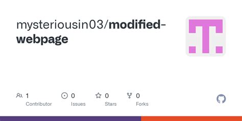 GitHub Mysteriousin Modified Webpage