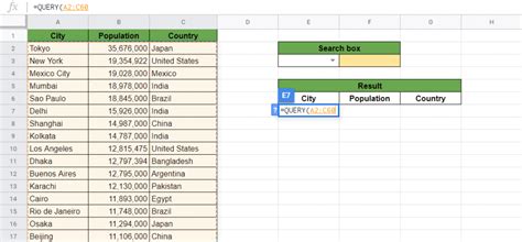 How To Create A Search Box Using Query In Google Sheets