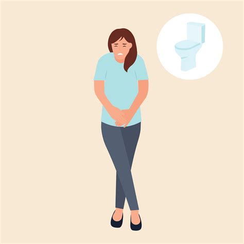 Woman Standing And Want To Pee Person With A Full Bladder Need A