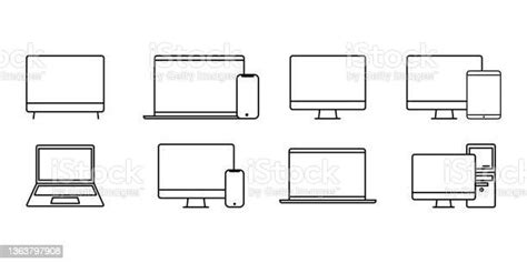 아이콘은 디지털 네트워크 및 통신의 컬렉션을 설정합니다 0명에 대한 스톡 벡터 아트 및 기타 이미지 0명 Lcd 개념 Istock